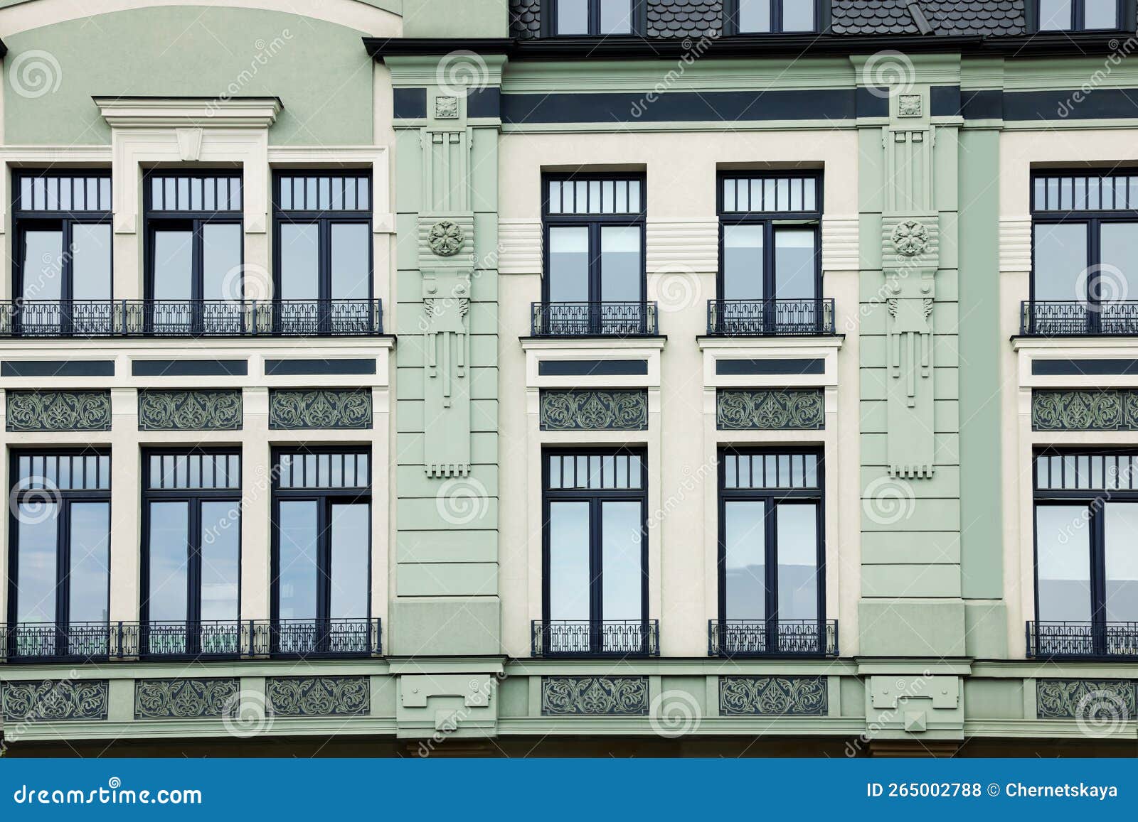 Exterior of Modern Building Decorated with Beautiful Ornaments Stock ...