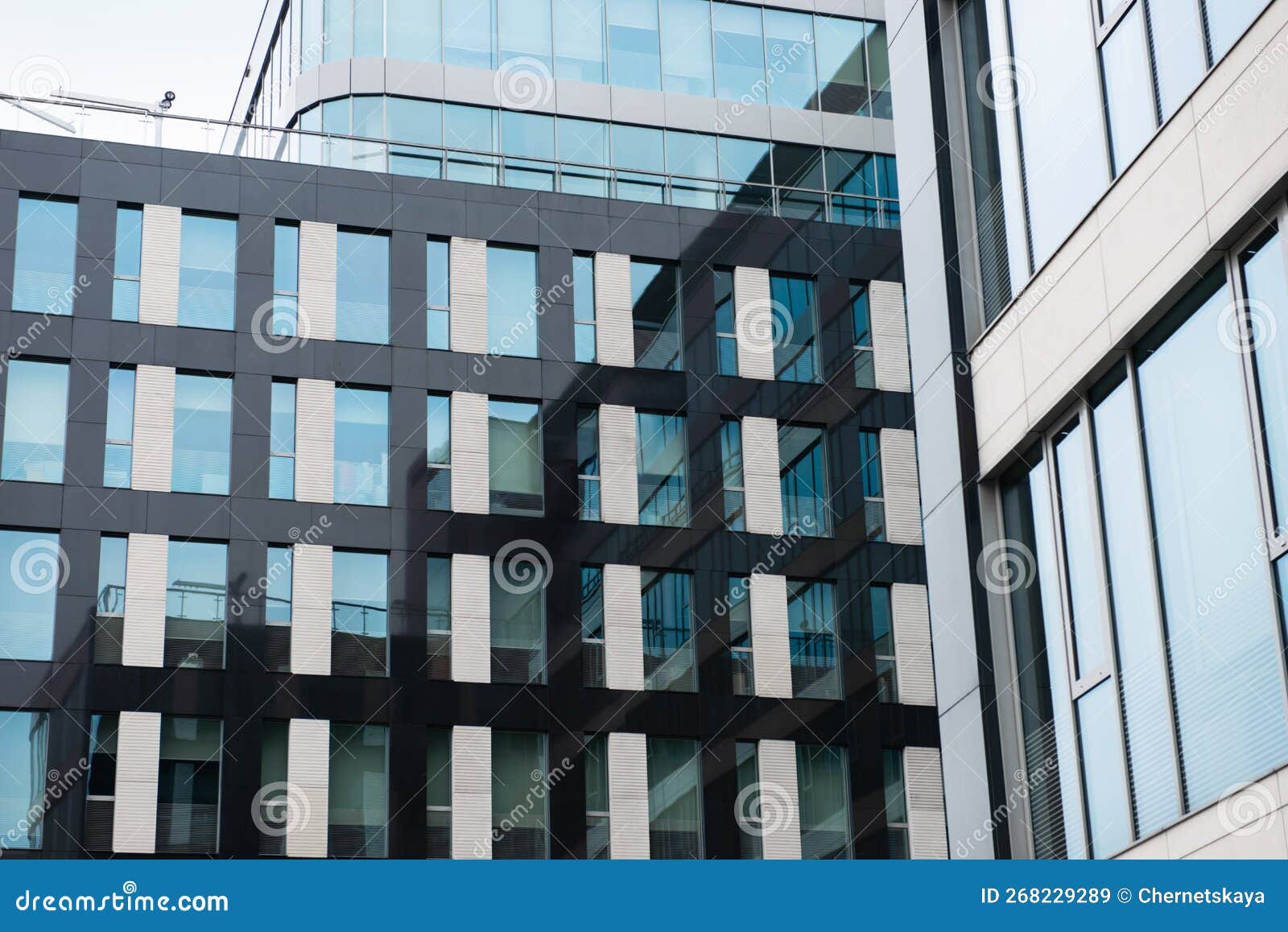 Exterior of Modern Building with Large Windows Stock Image - Image of ...