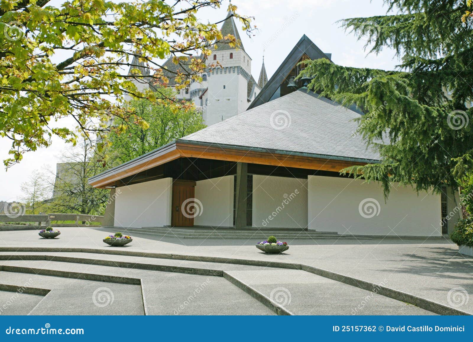 Exterior of Modern European Church Stock Photo - Image of catholic ...