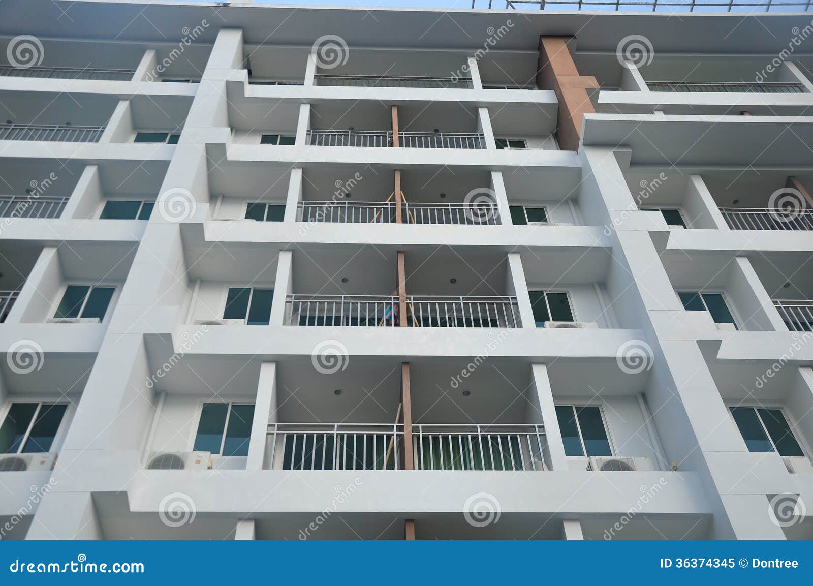 Exterior of Modern Hotel or Apartment Block Stock Image - Image of ...