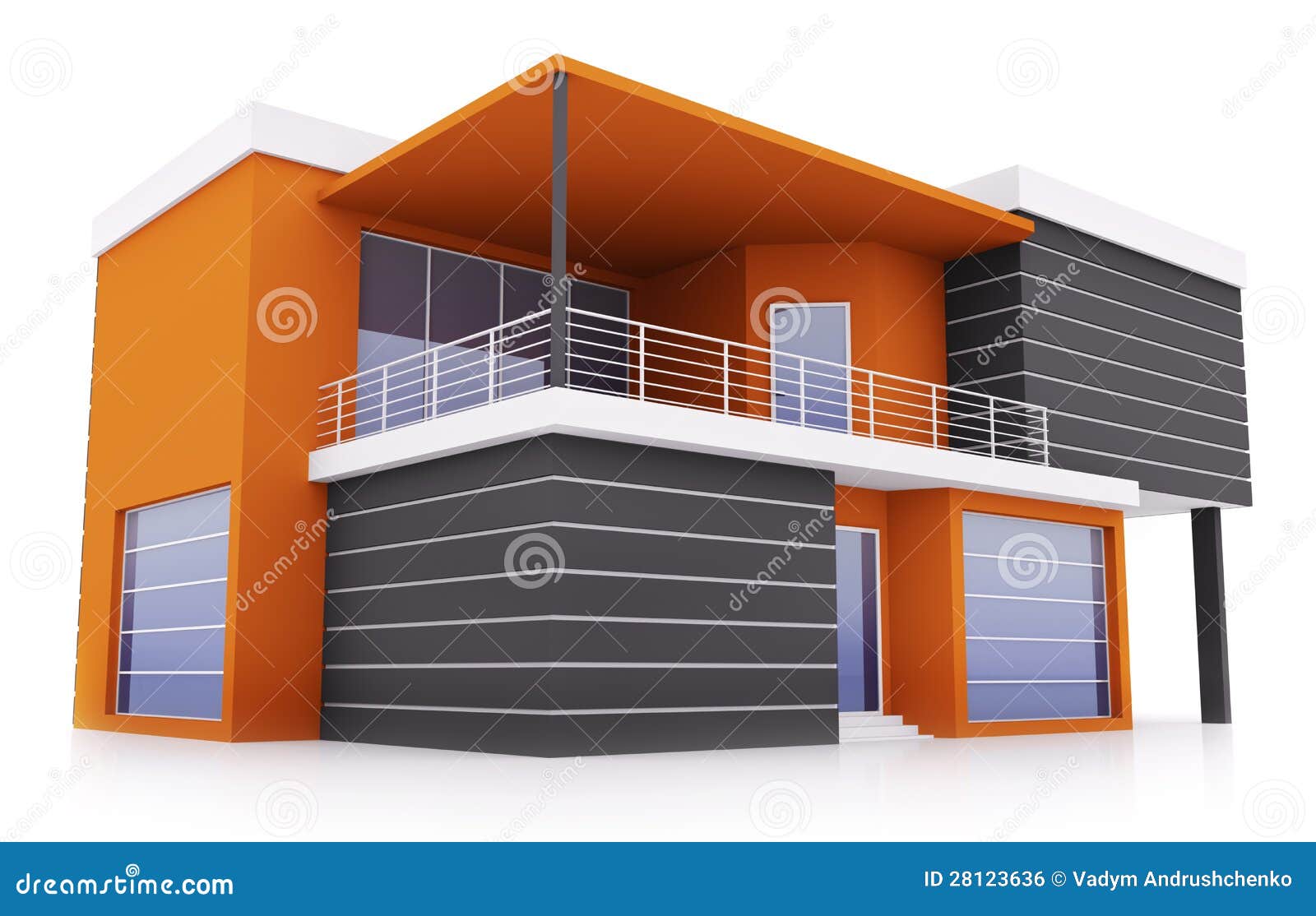 Exterior of modern house stock illustration. Illustration of white ...