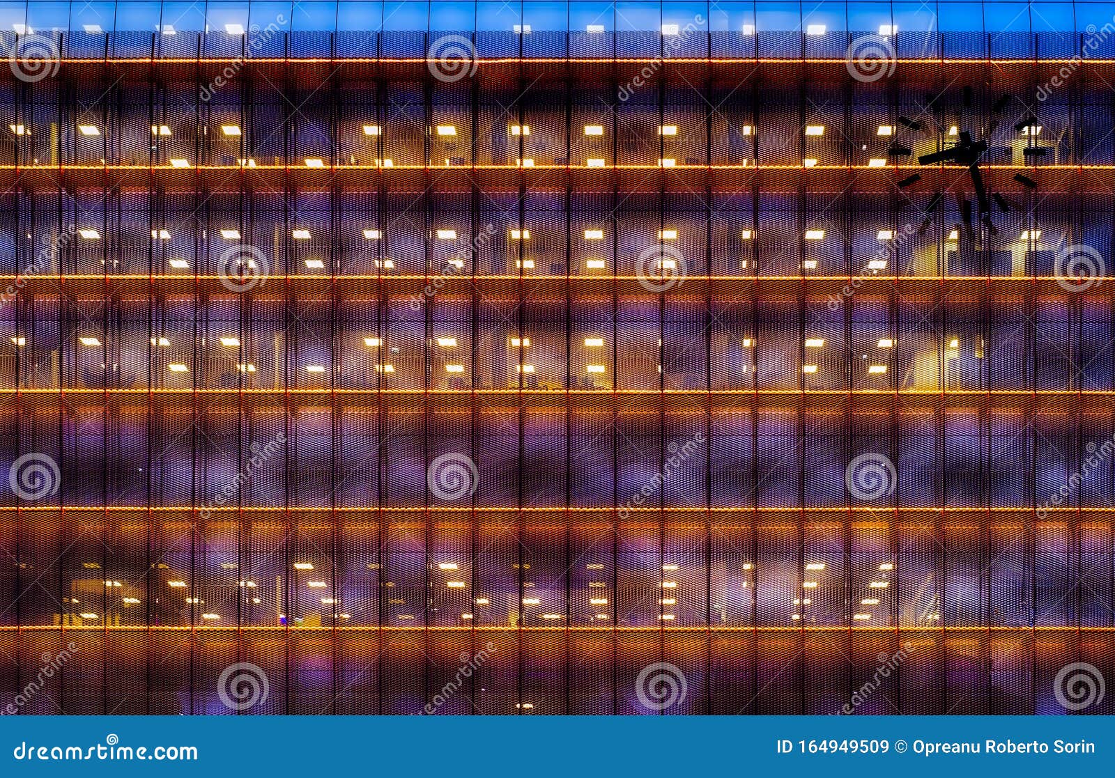 Exterior Modern Office Building with Clock Stock Image - Image of ...