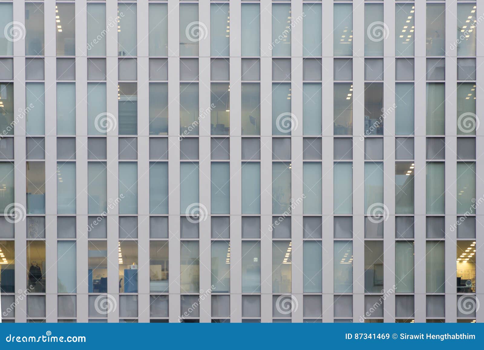 Exterior Of A Modern Office Building With Repetitive Pattern Of Royalty ...