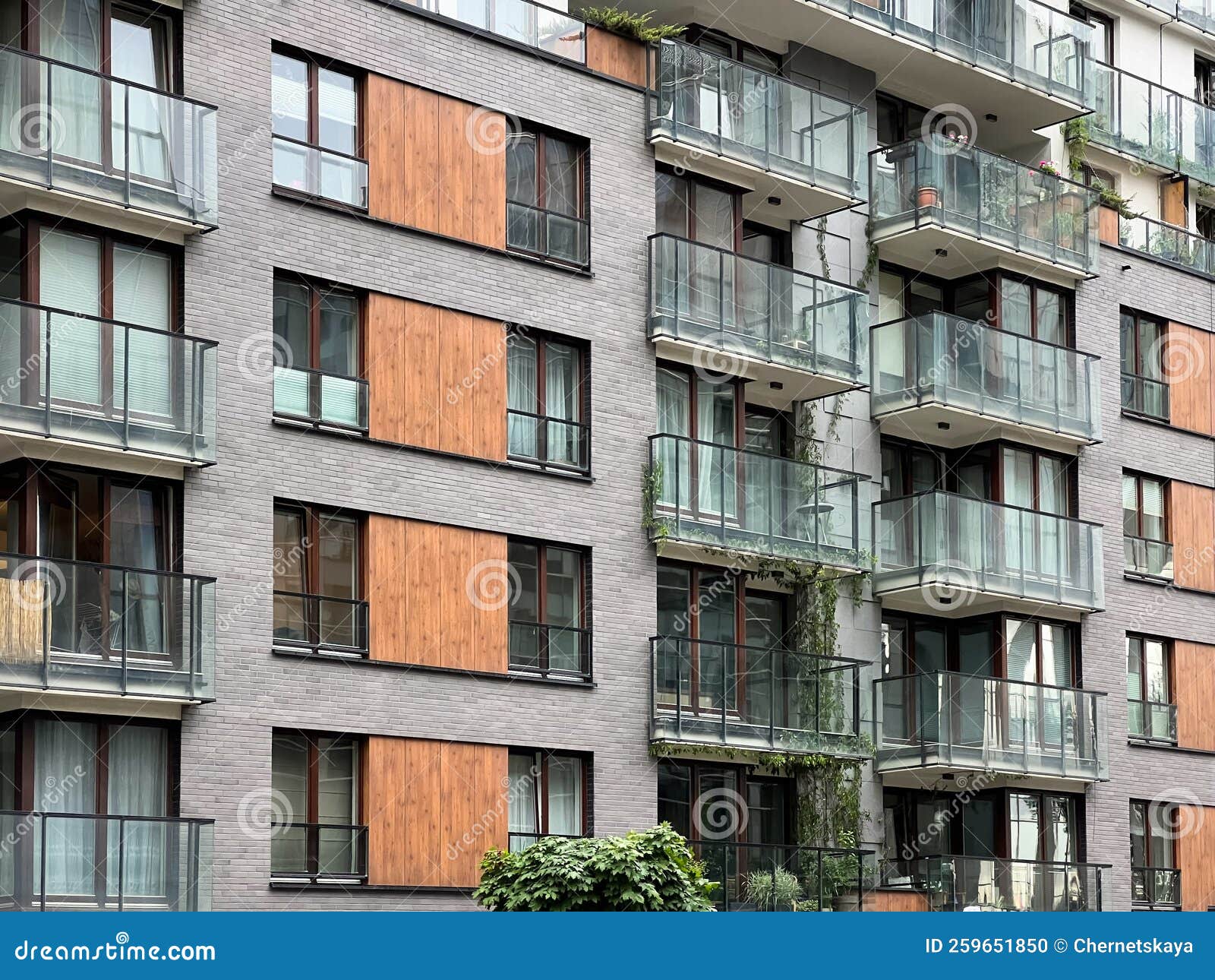 Exterior of Modern Residential Building with Balconies Stock Photo ...