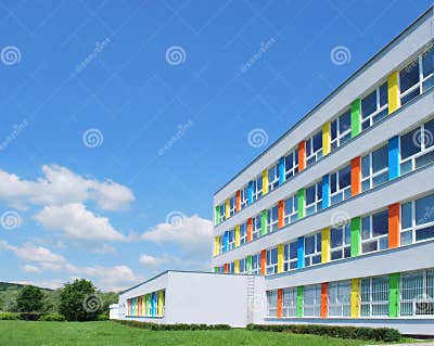 Exterior of a Modern School Stock Photo - Image of education, summer ...