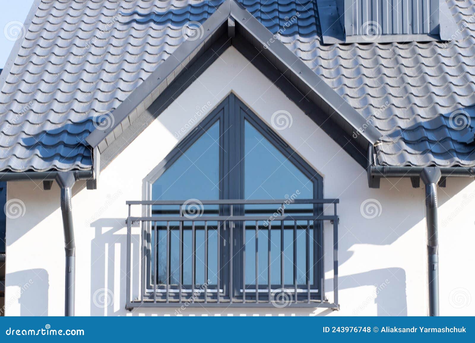 The Exterior of a Modern Townhouse. the Facade of a Townhouse with a ...