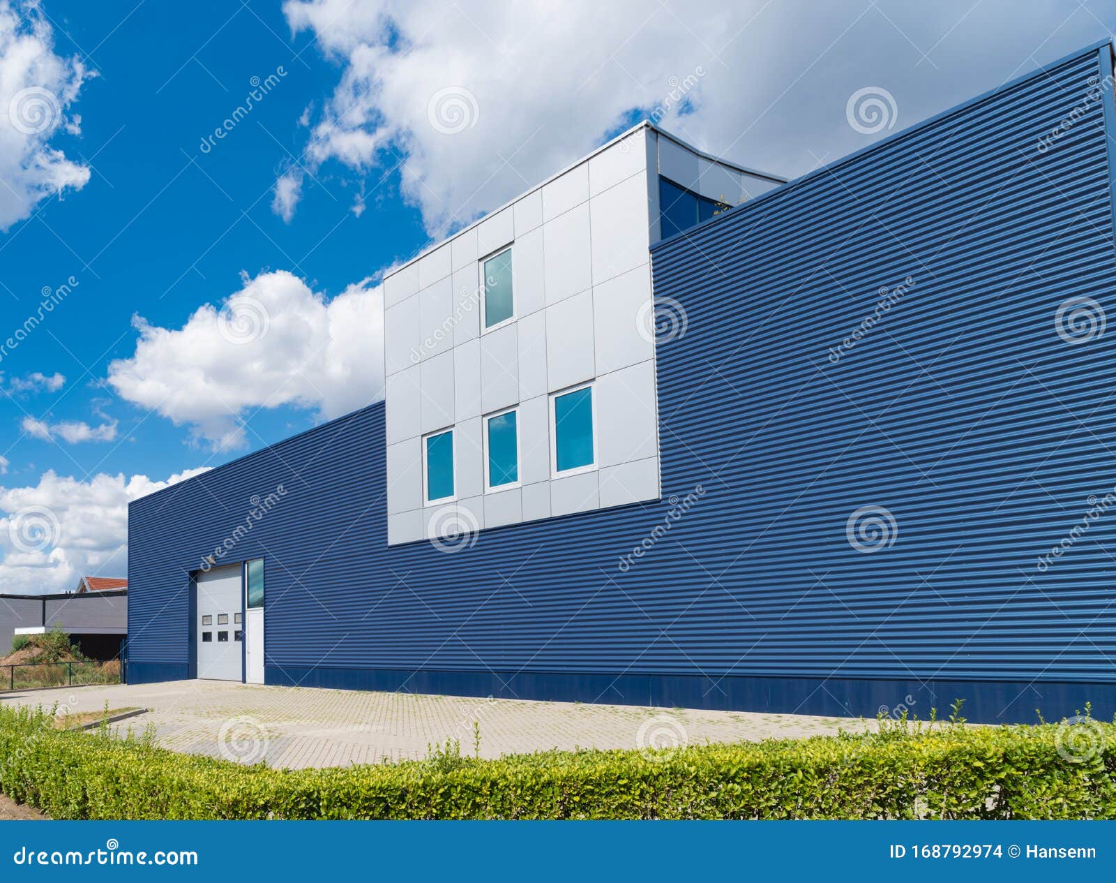 Modern industrial building stock photo. Image of facade - 168792974