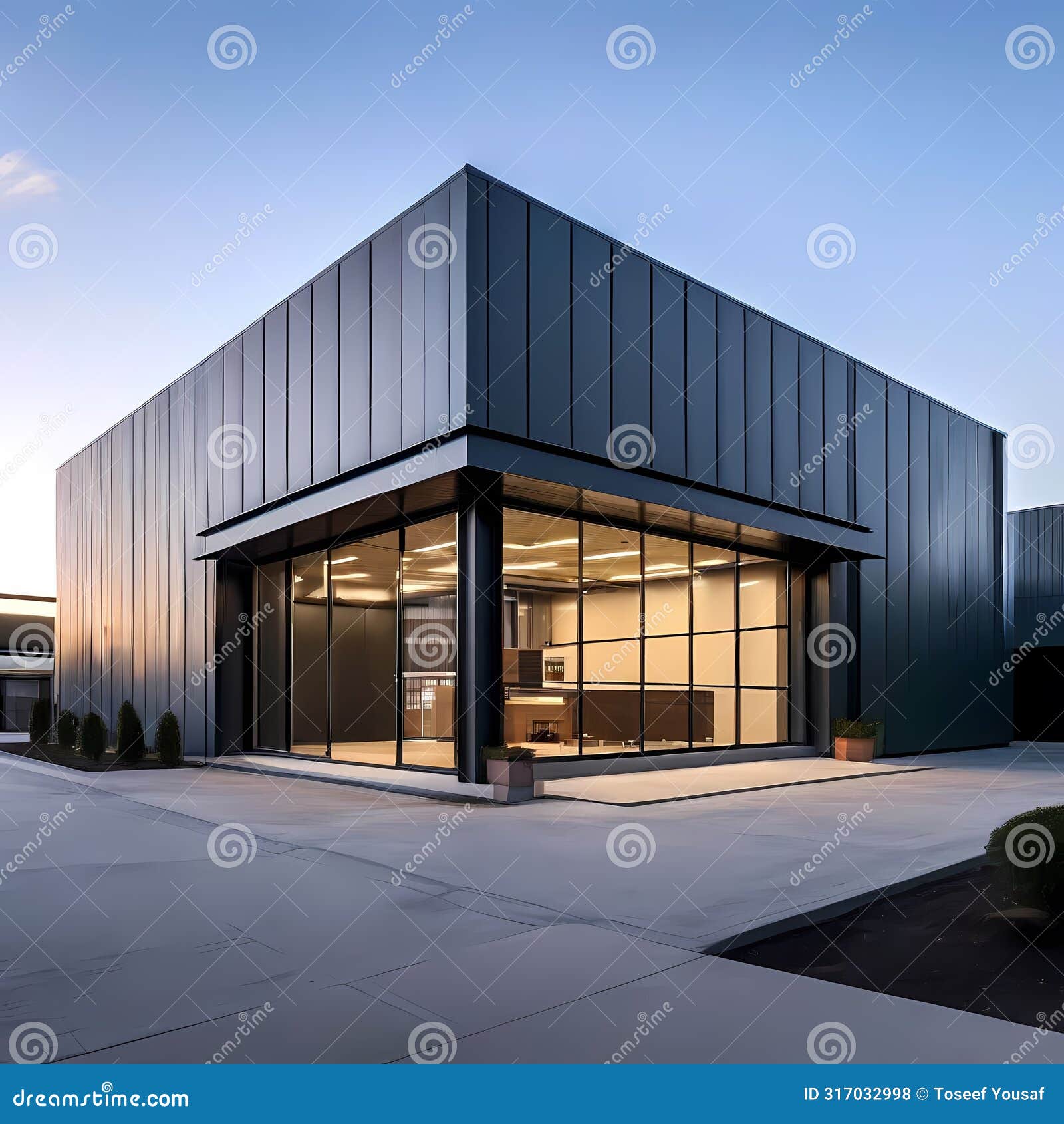 Exterior of a Modern Warehouse with a Small Office Unit, Ai Generated ...