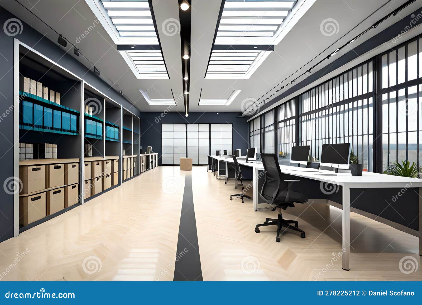 Exterior of a Modern Warehouse with a Small Office Unit. Generative AI ...