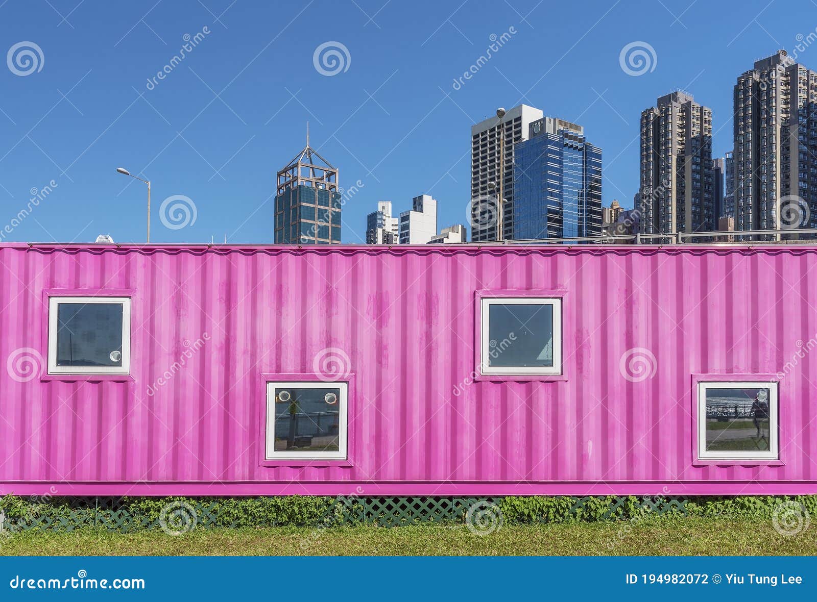 Modified cargo building stock photo. Image of background - 194982072
