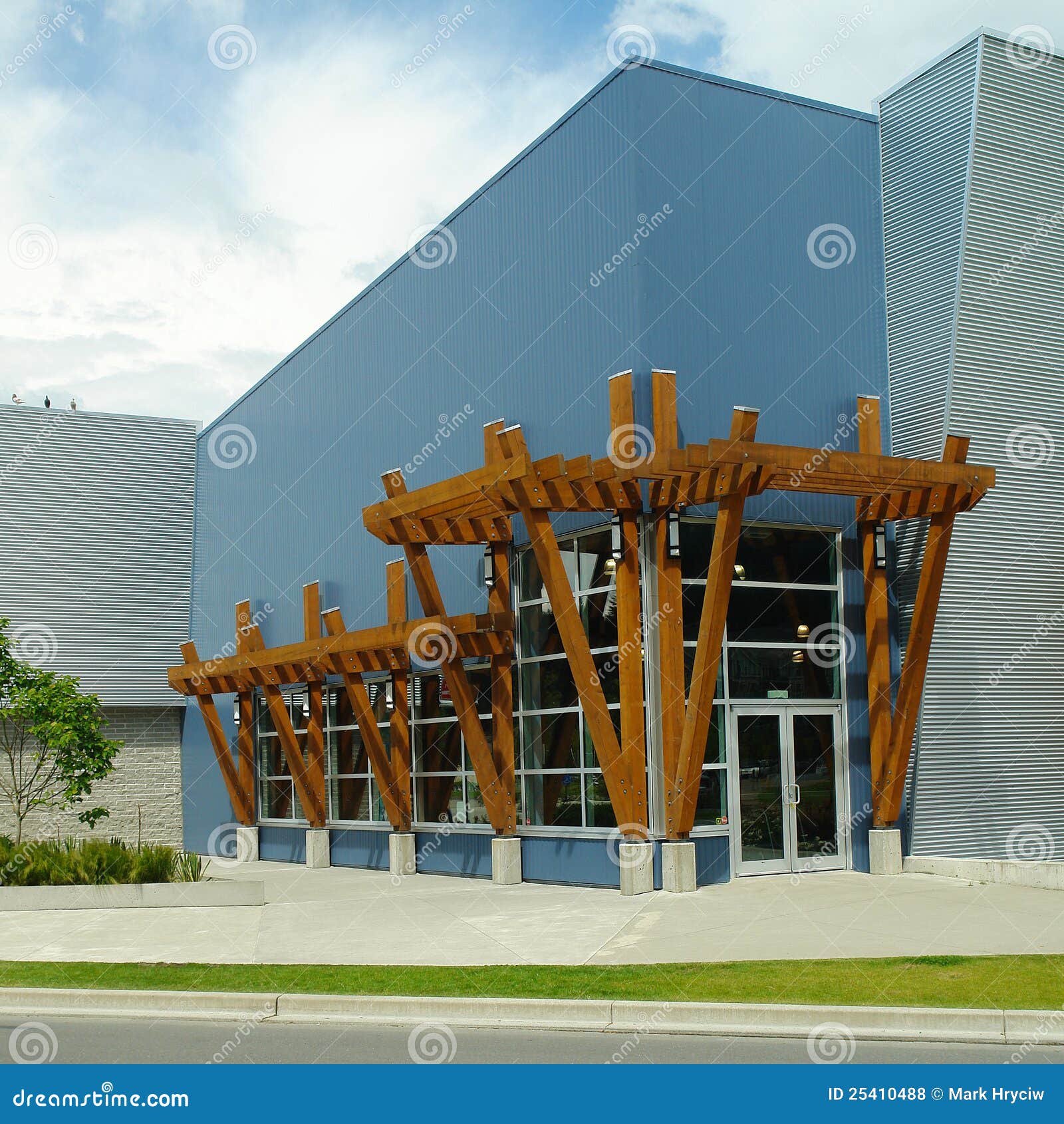 Exterior of a New Commercial Building Stock Photo - Image of crossing ...