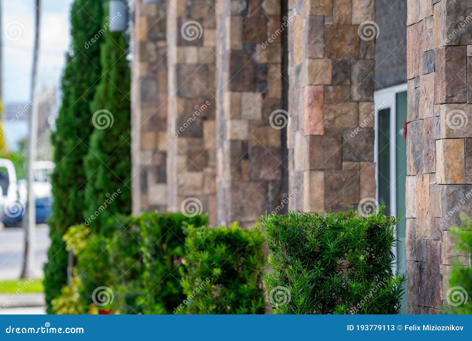 Exterior Office Building with Landscaping Green Hedges Stock Image ...