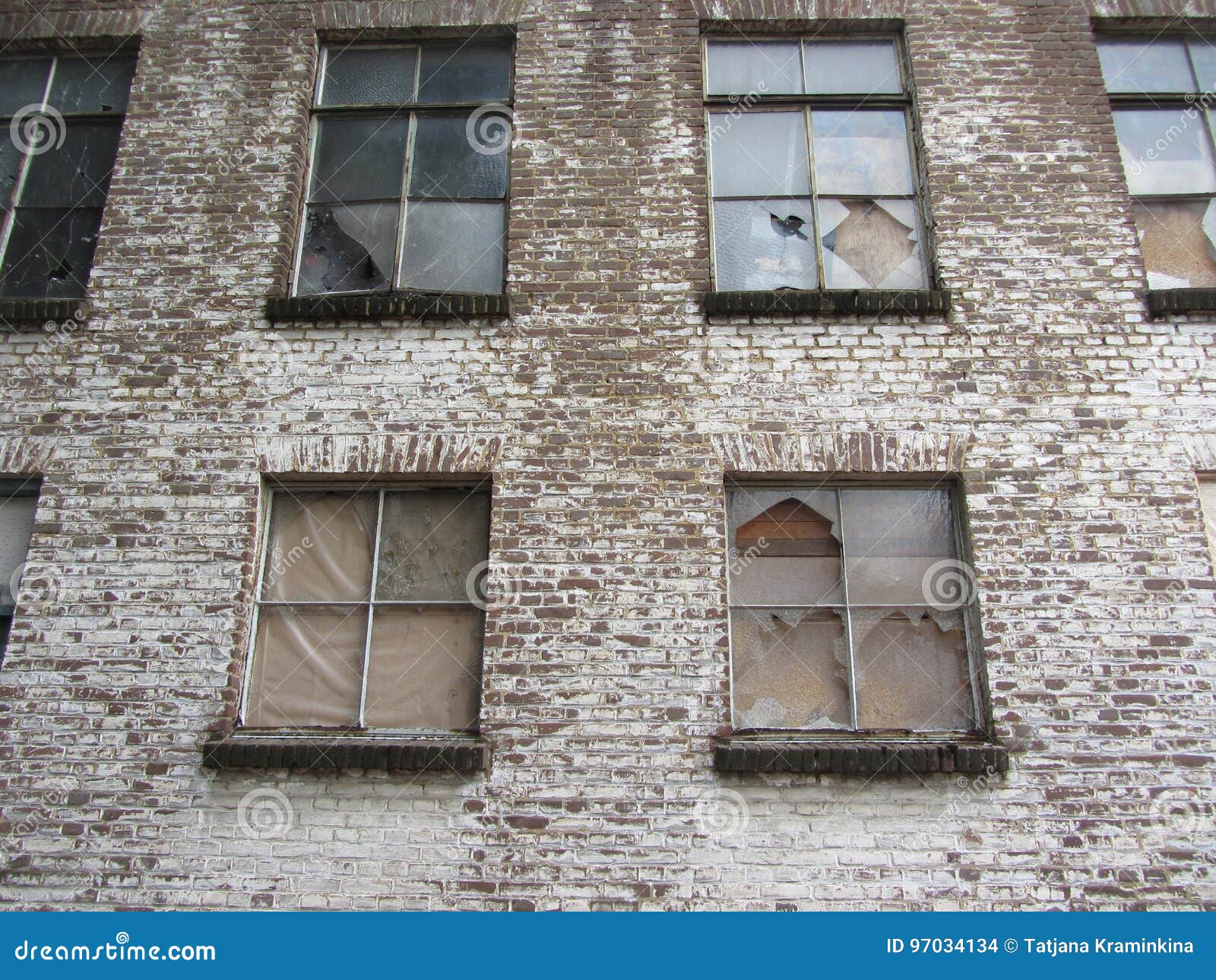 Exterior of Old Building. Old Building with Broken Windows. Stock Photo ...