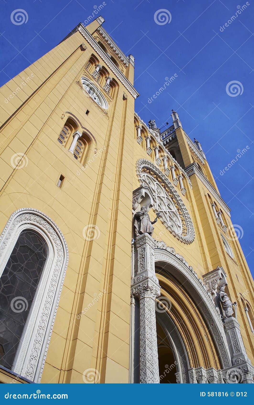 Exterior of old church stock photo. Image of cream, facade - 581816