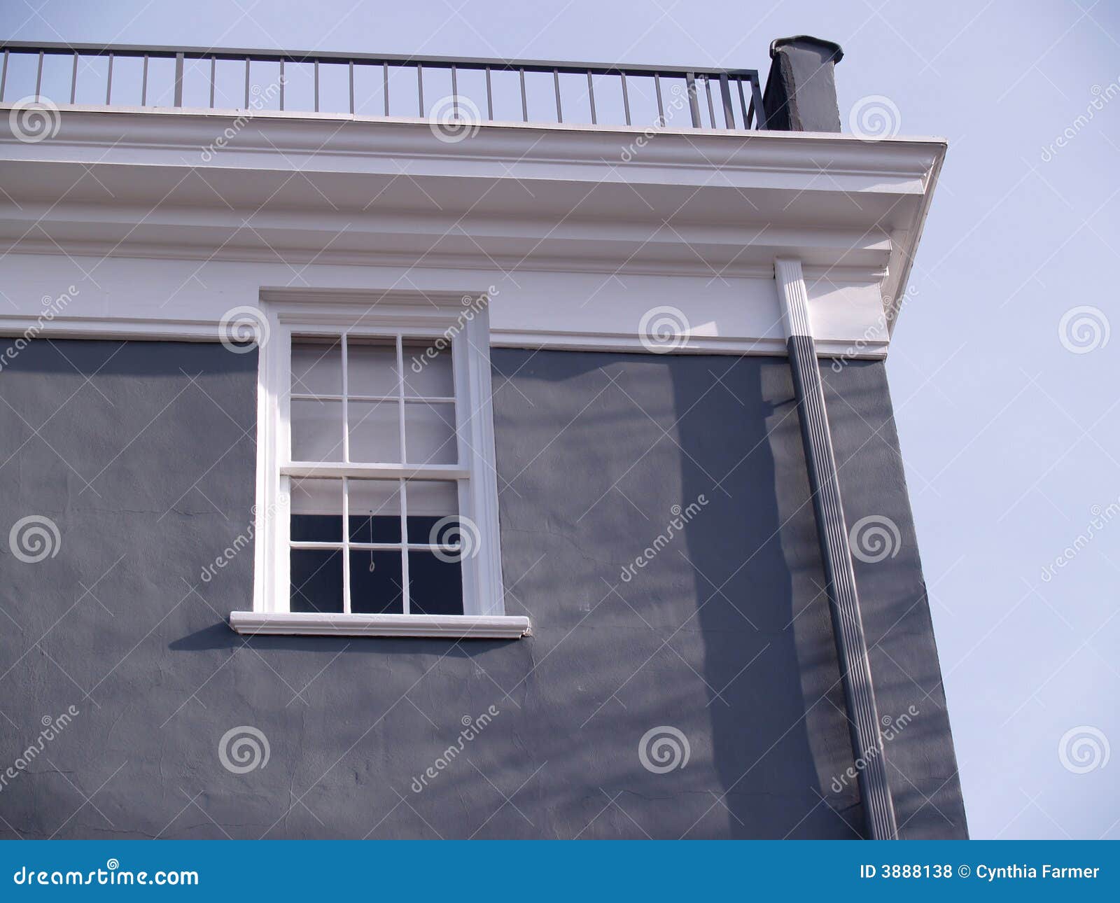 Exterior of Old Gray Building Stock Photo - Image of facade, roof: 3888138