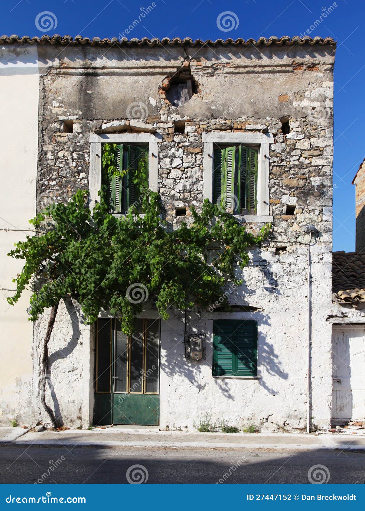 Exterior of an Old Greek House Stock Photo - Image of mediterranean ...