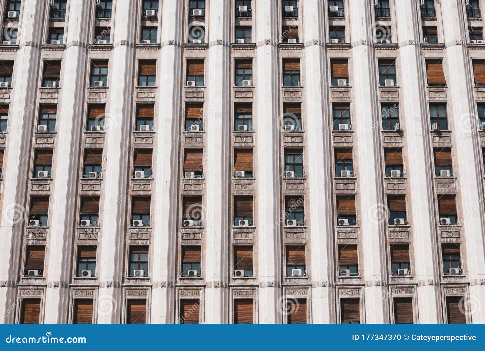 The Exterior of an Old Soviet Era Style Building with Window Air ...