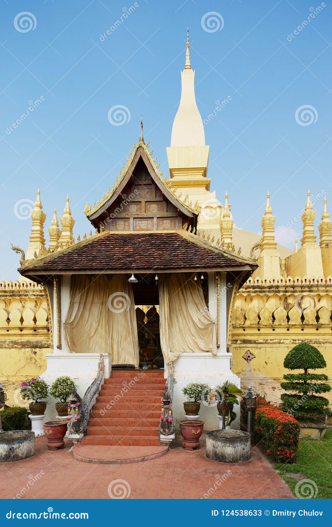 Exterior of the Pha that Luang Stupa in Vientiane, Laos. Stock Image ...