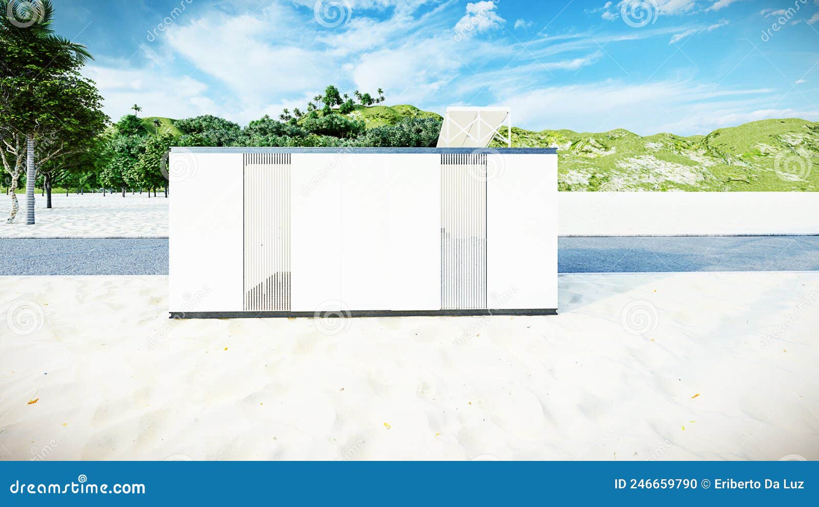 Exterior Render of Modern Container Restroom Stock Photo - Image of ...