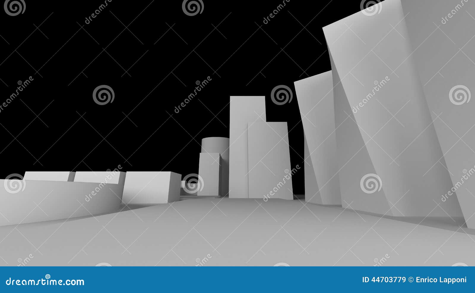 Exterior Render of Some Buildings Stock Illustration - Illustration of ...