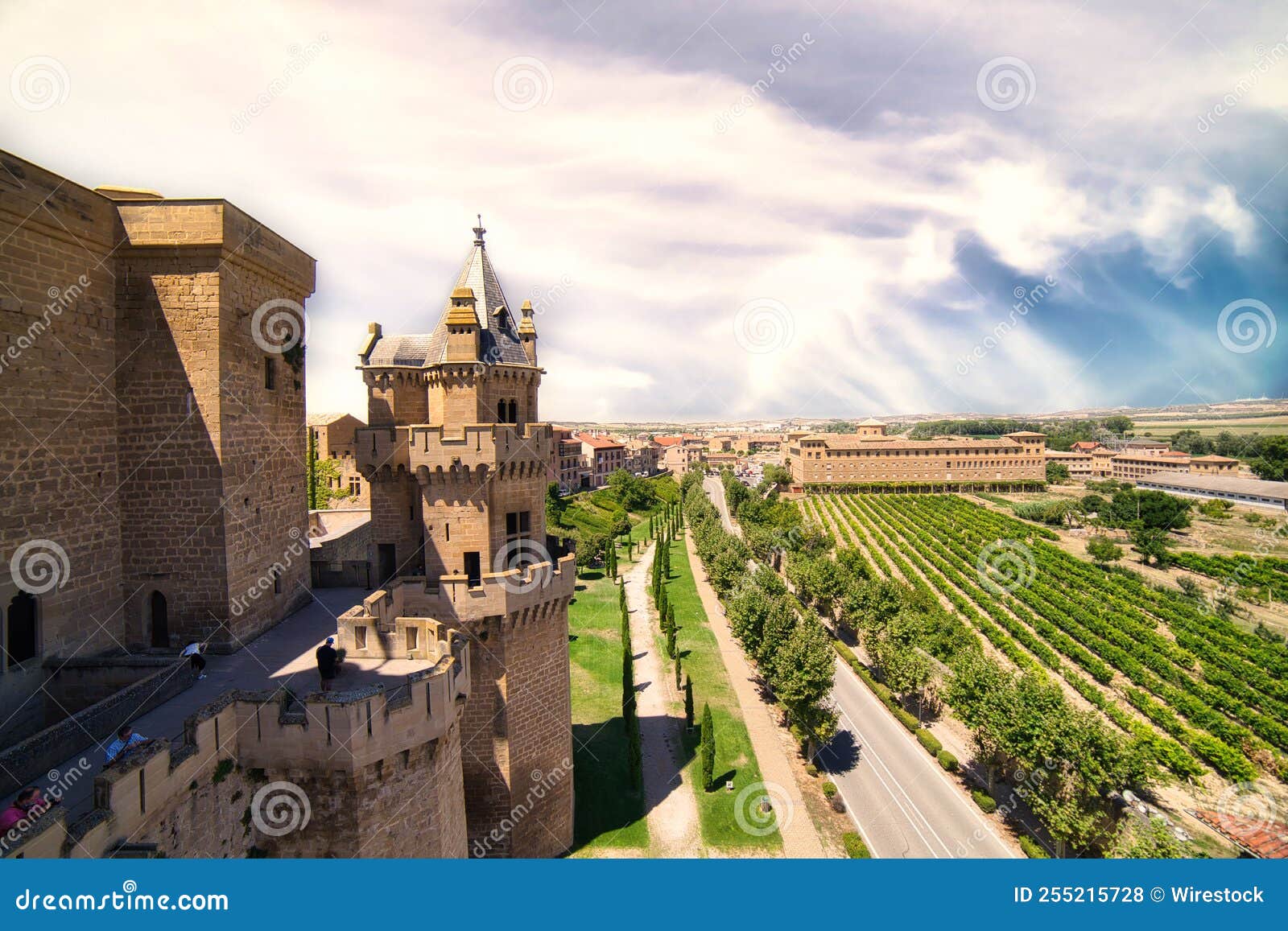 Exterior of the Royal Palace of Olite, Spain Stock Photo - Image of ...
