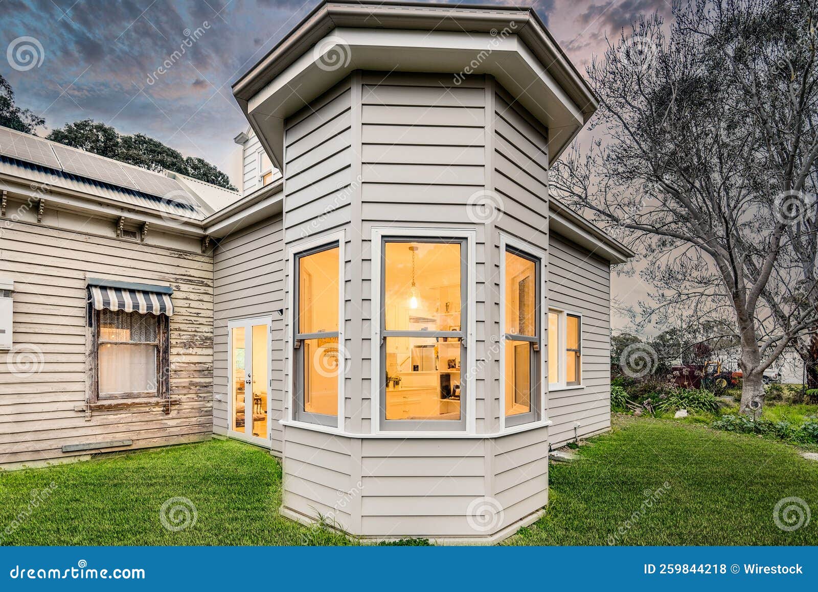 Exterior of a Small Cozy House Editorial Stock Photo - Image of ...