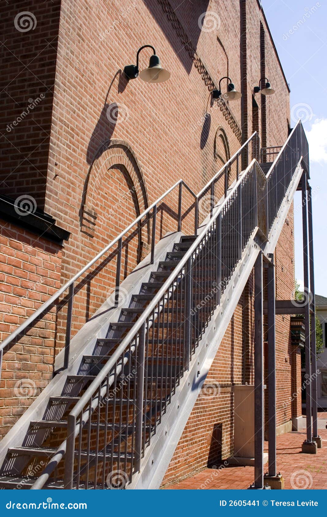 Exterior stairwell stock image. Image of downtown, brick - 2605441