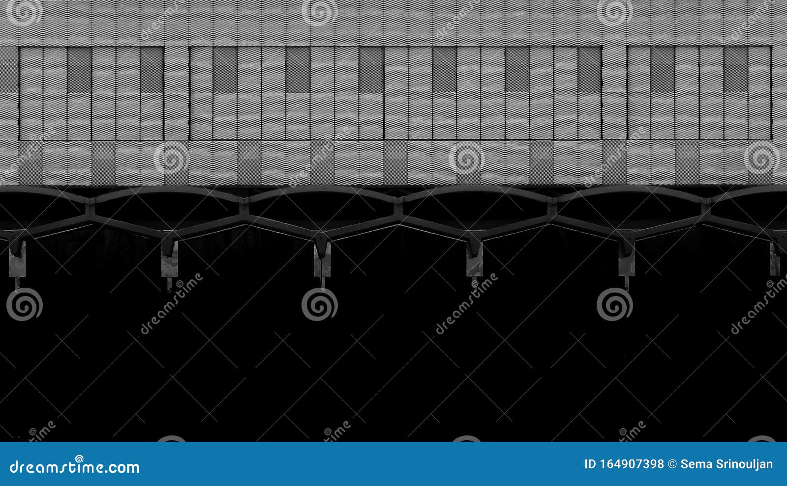 Exterior of Steel Grating and Awning at Building Wall Stock Photo ...