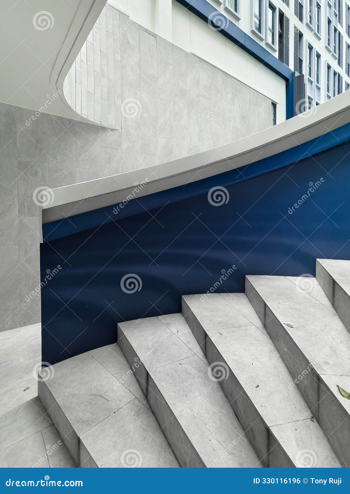 The Exterior Stone Tile Stairs Look Clean Stock Photo - Image of ...