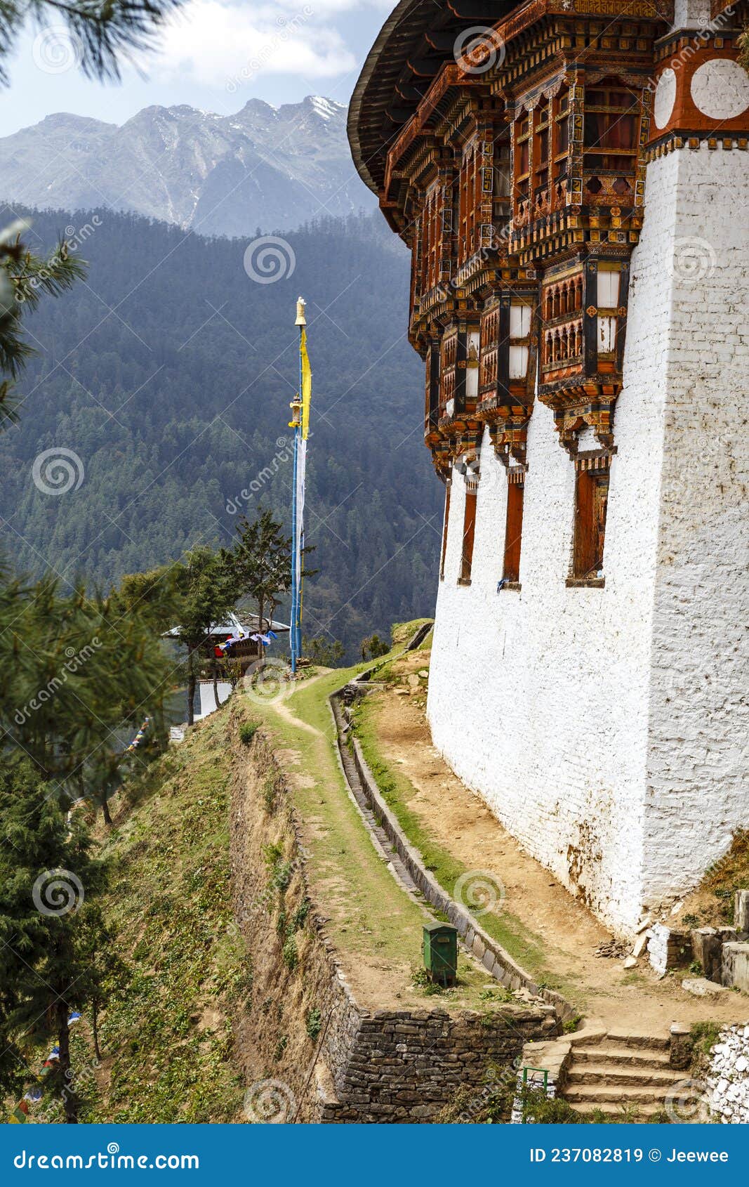 Exterior of the Tango Goemba Monastery in Bhutan Stock Image - Image of ...