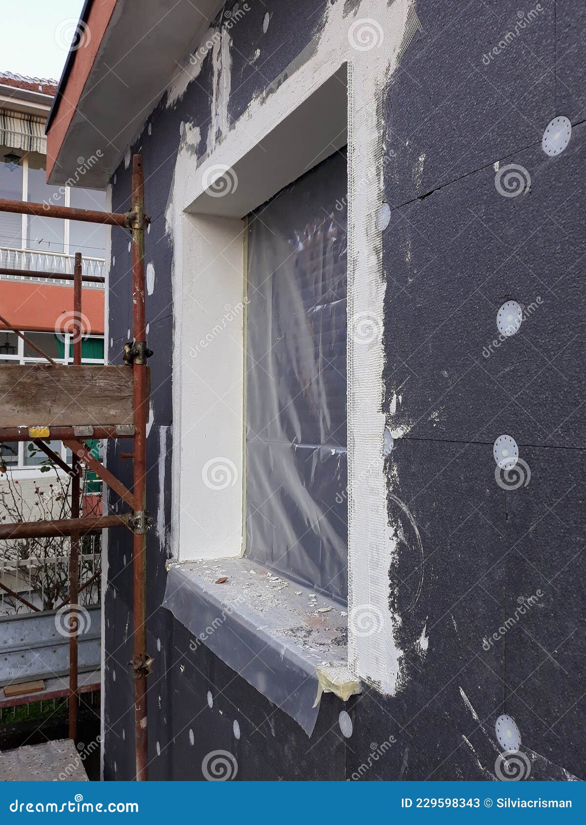 Exterior thermal coating stock image. Image of eifs - 229598343