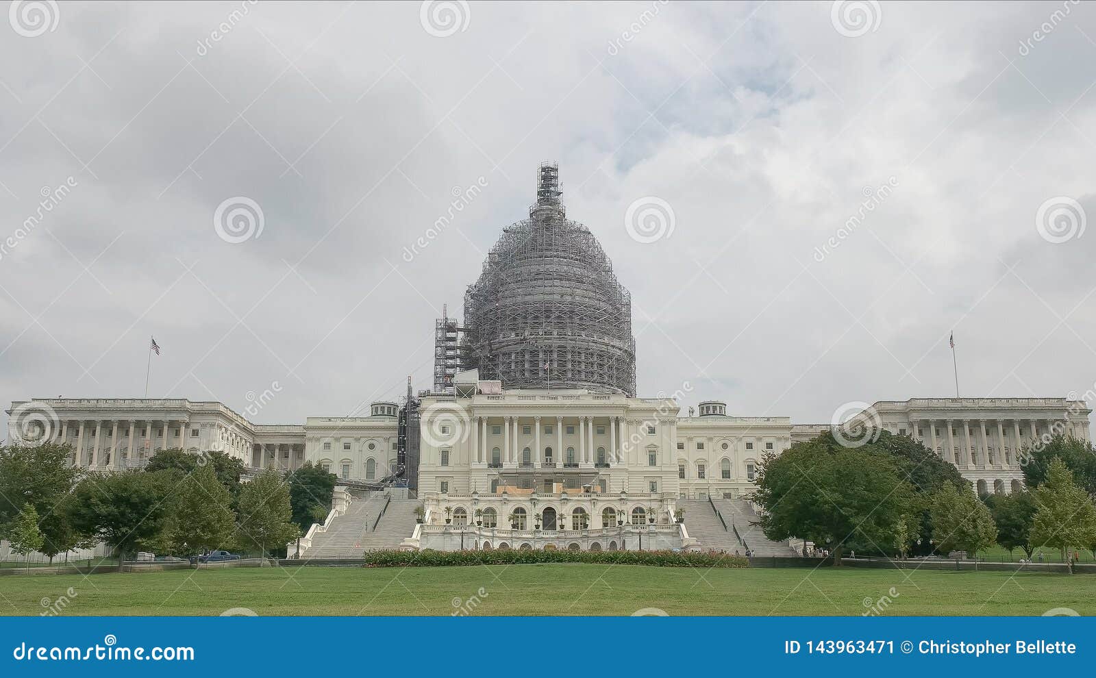 The Exterior of the Us Capitol Undergoing Renovations in Washington ...