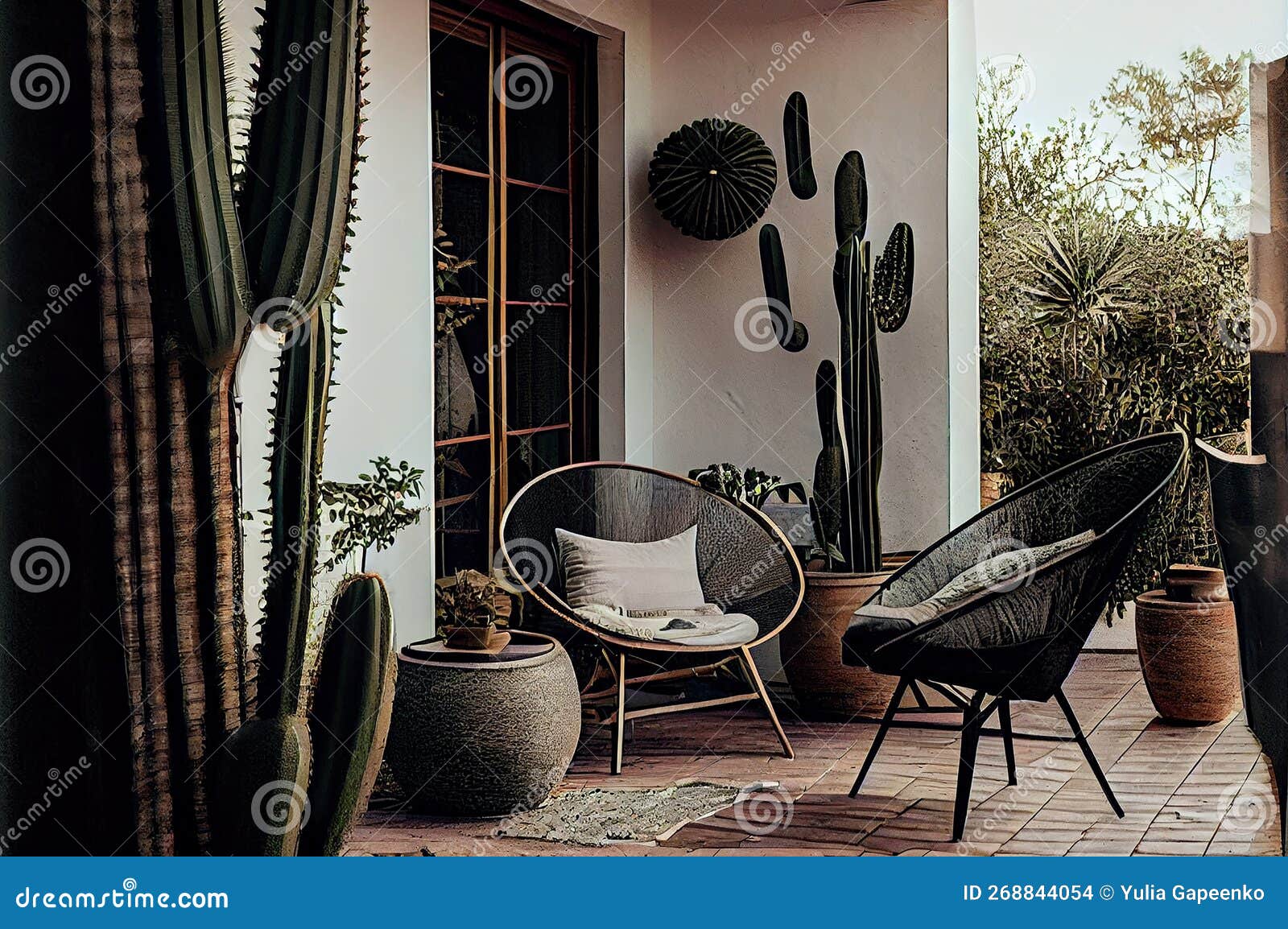 Exterior Veranda of House. Illustration Generative AI Stock ...