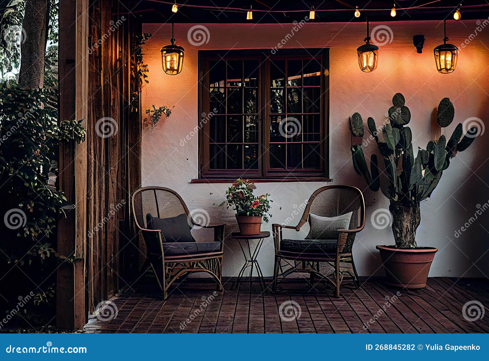 Exterior Veranda of House. Illustration Generative AI Stock ...