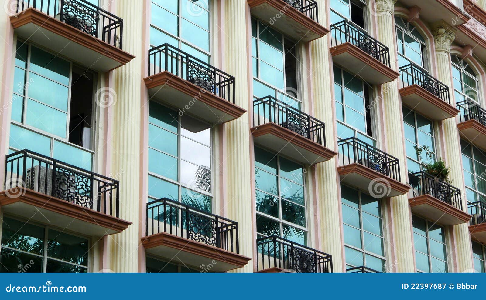 Exterior View of an Apartment Building Stock Image - Image of ...