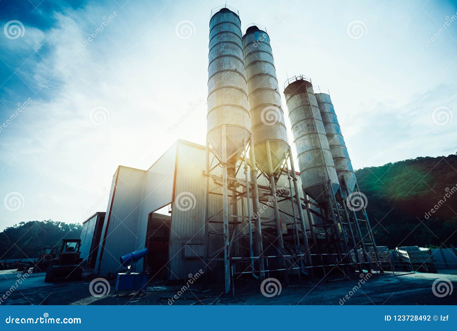 Exterior View of a Cement Factory Stock Photo - Image of environmental ...