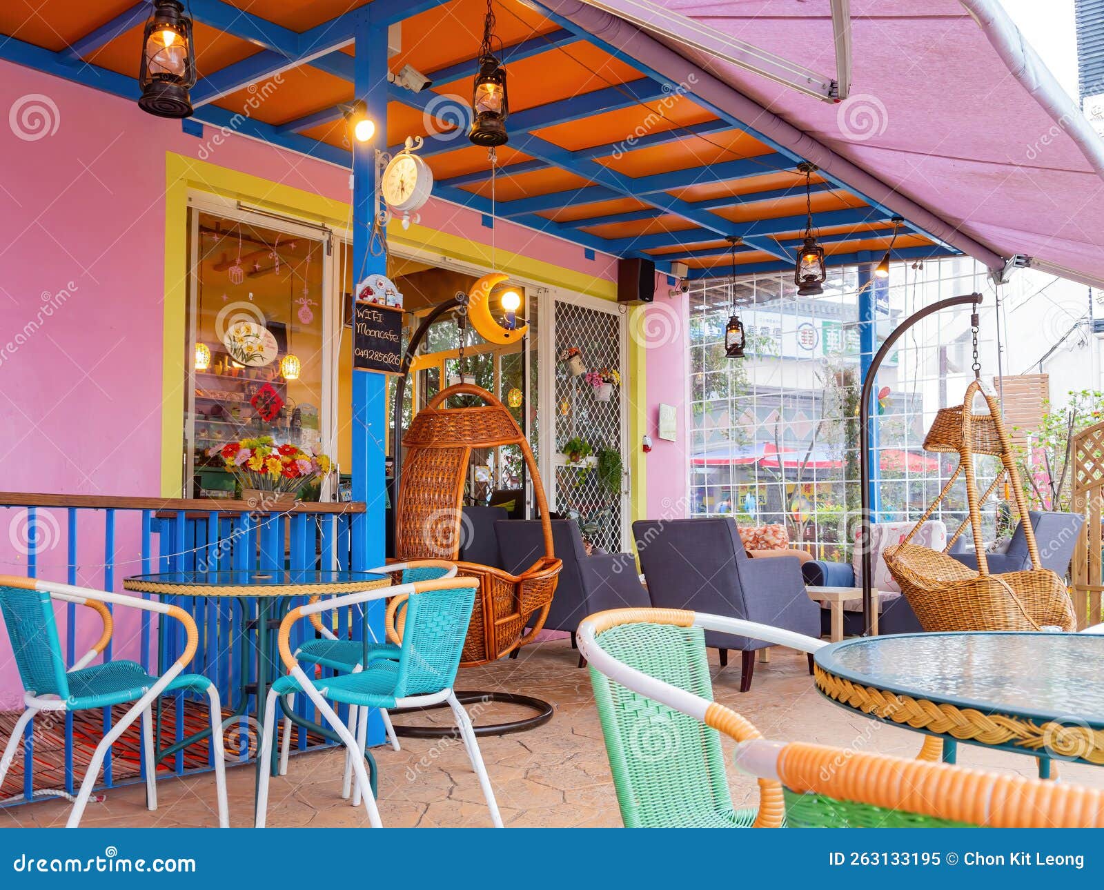 Exterior View of the Cute Moon Cafe Editorial Image - Image of renai ...