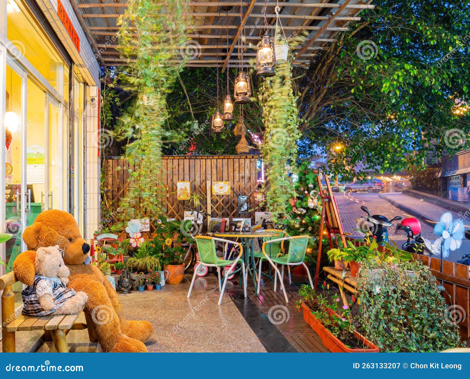 Exterior View of the Cute Moon Cafe Editorial Photography - Image of ...