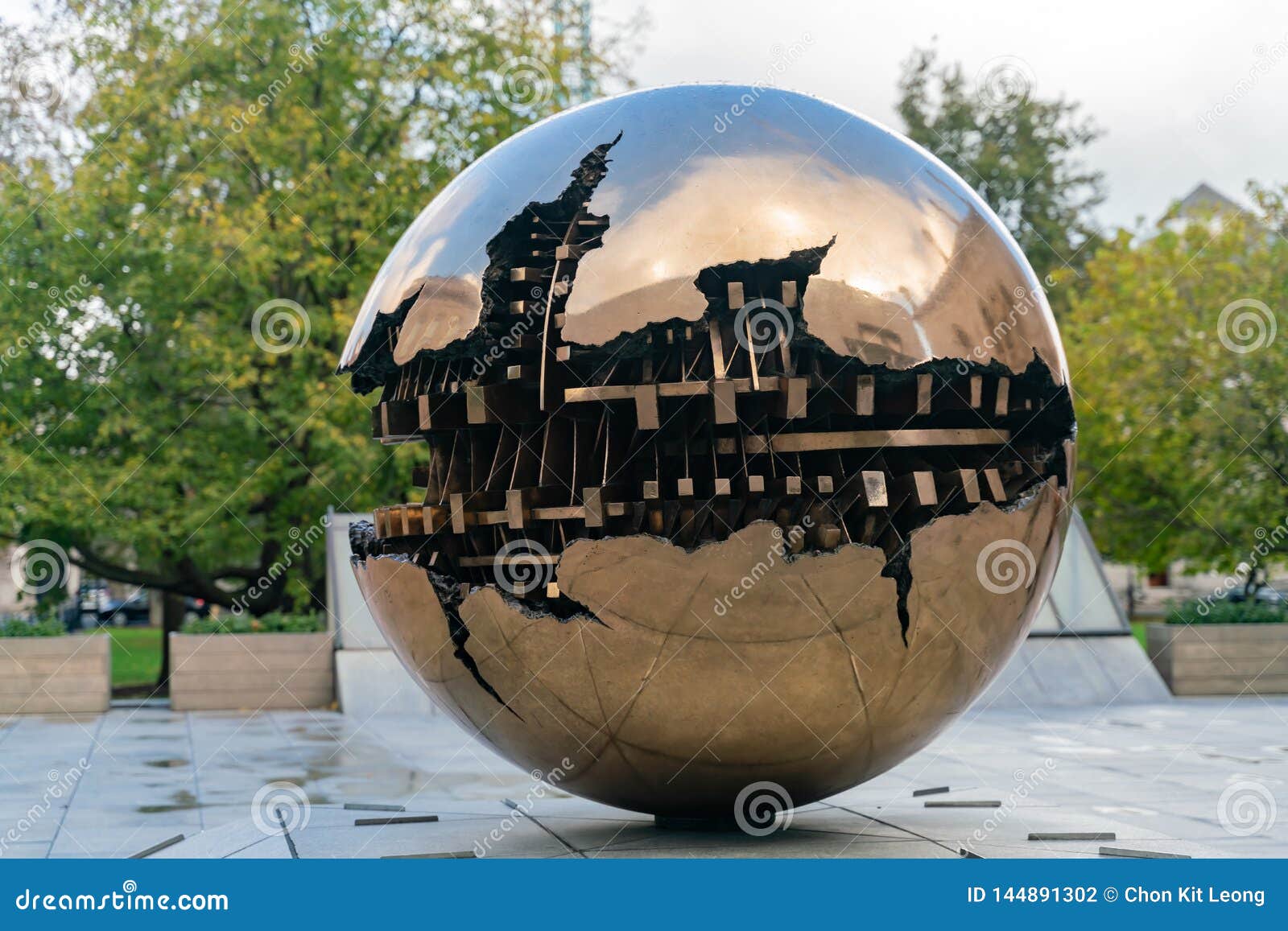 Exterior View of the Famous Sphere within Sphere Stock Photo - Image of ...