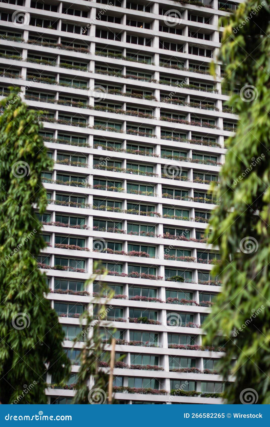Exterior View of High-rise Hotel Building Stock Image - Image of hotel ...