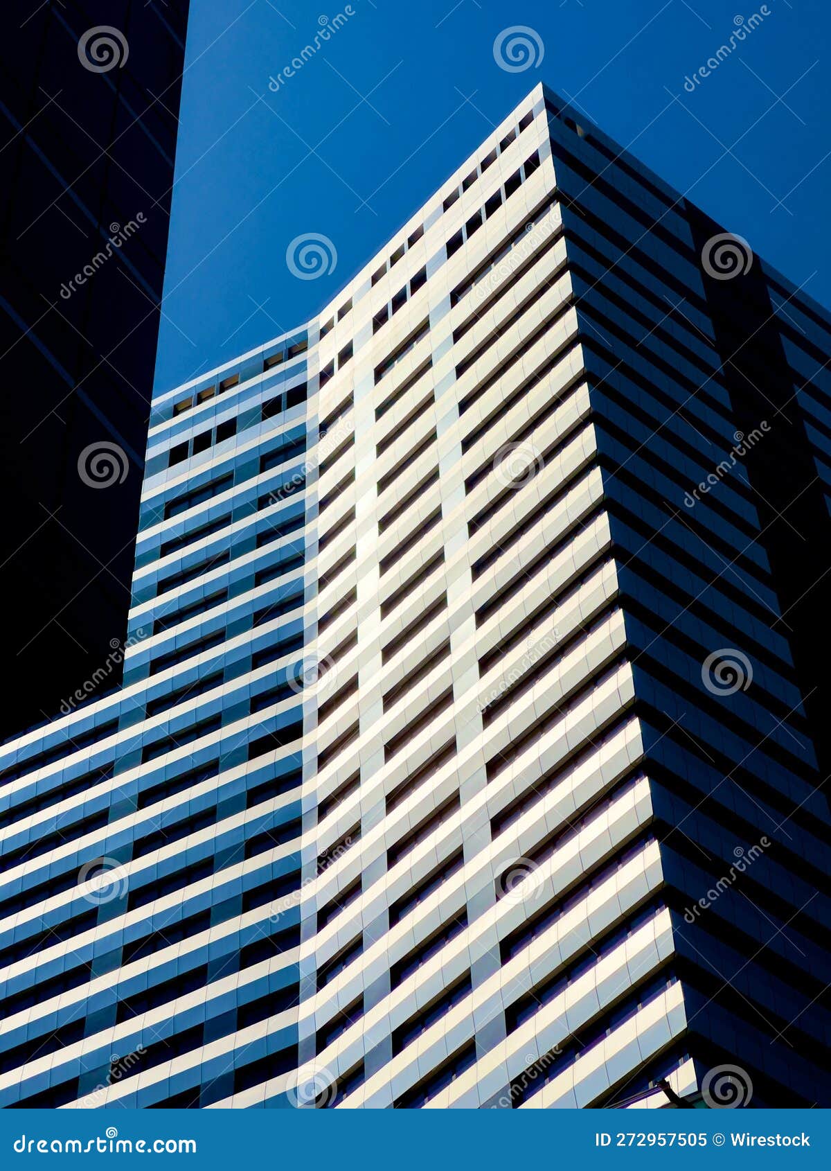 Exterior View of a Modern Building Against the Background of the Blue ...