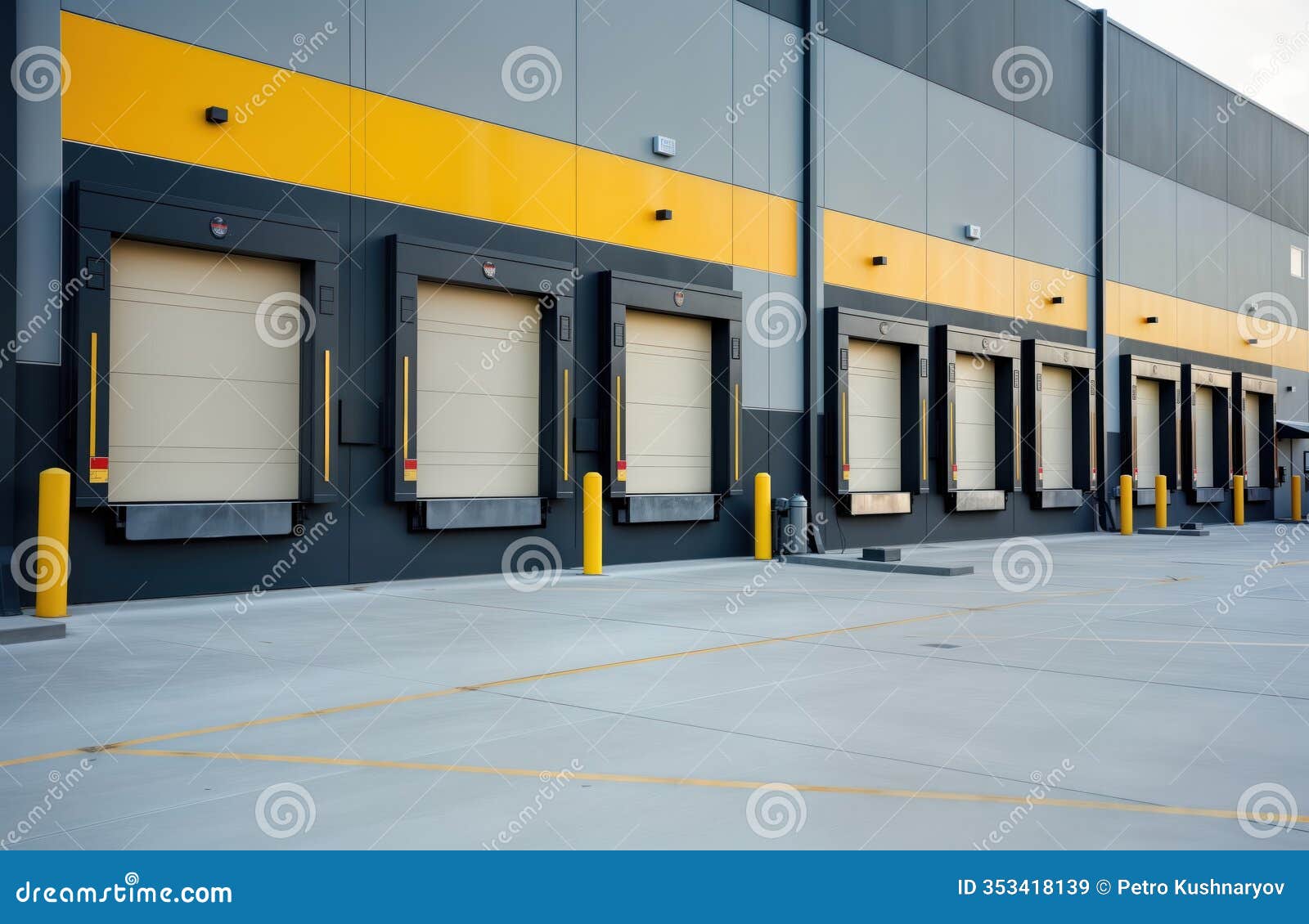 Exterior View of Modern Industrial Building with Multiple Loading Bay ...
