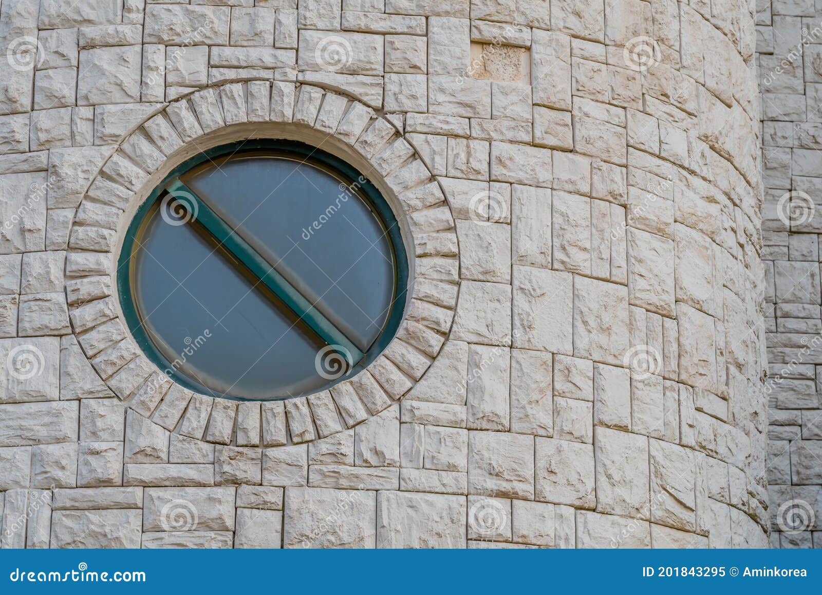 Exterior View of Round Window Stock Image - Image of green, exterior ...