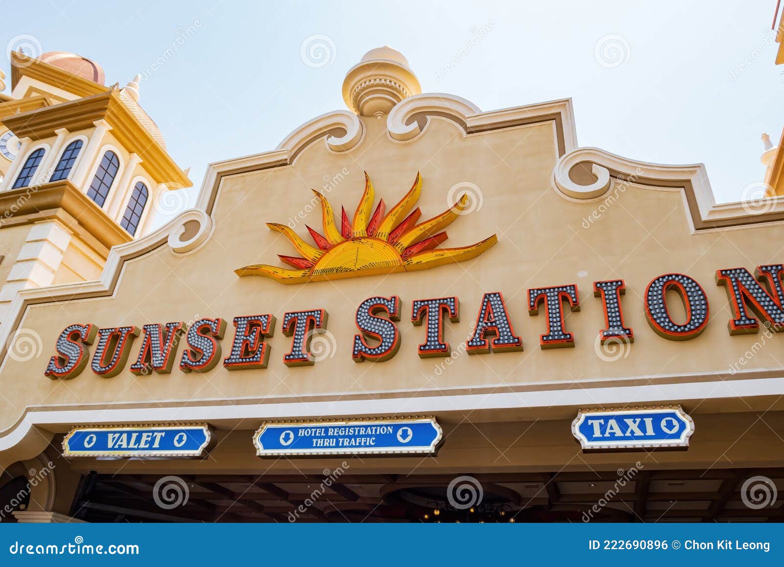 Exterior View of the Sunset Station Editorial Photo - Image of america ...