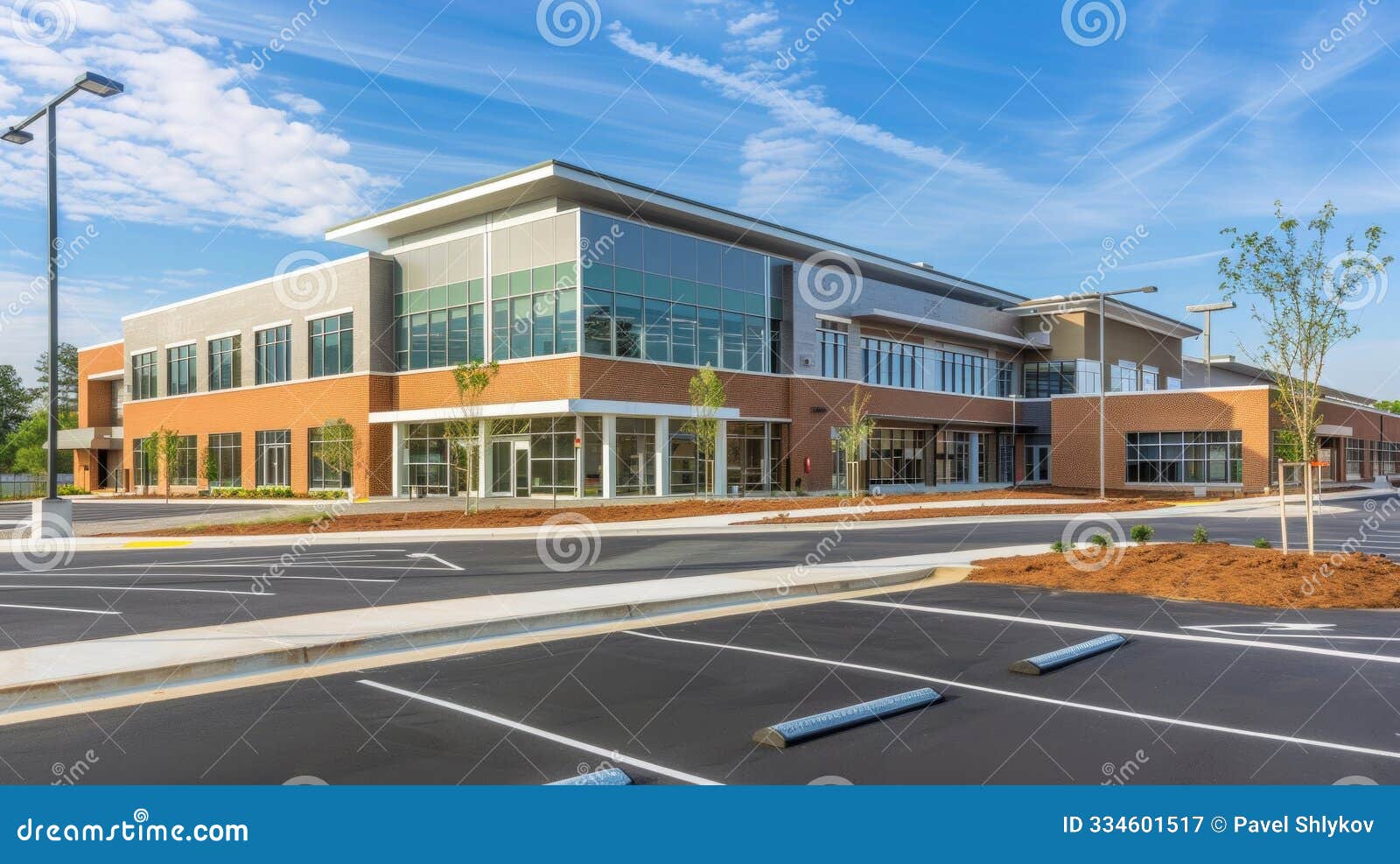 Exterior View of a Typical American School Stock Image - Image of ...