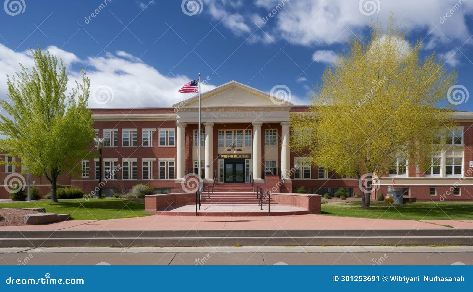 Exterior View of a Typical American School. Generative AI Stock ...