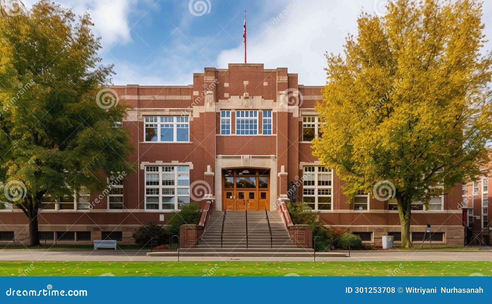 Exterior View of a Typical American School. Generative AI Stock ...