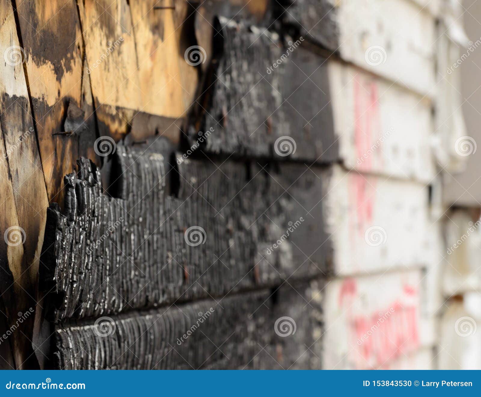 Exterior Wall after a House Fire Stock Photo - Image of remains ...
