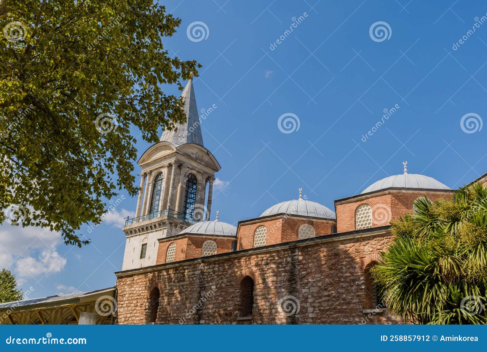 Exterior of Wall of Mosque Against Blue Sky Stock Photo - Image of roof ...