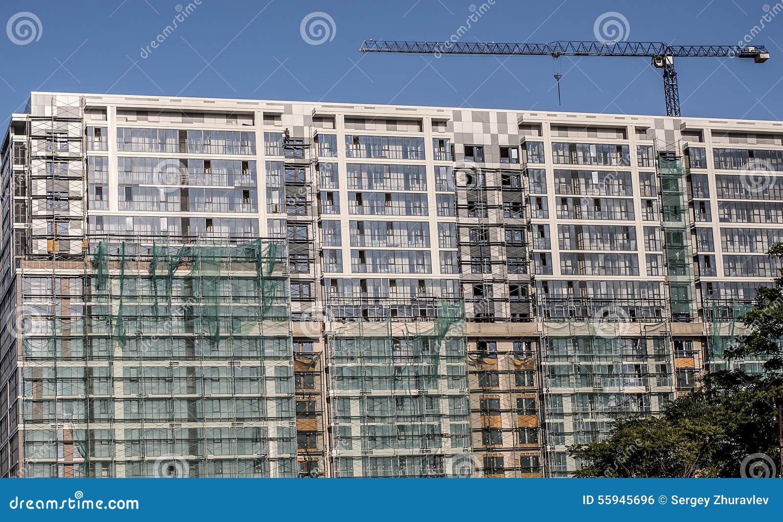 Multi Storey Concrete Building Under Construction Front View Stock ...